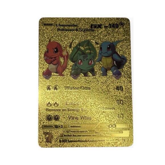 Pokemon | Toys | New Gold Foil Charmander Bulbasaur Squirtle Gx Gold ...